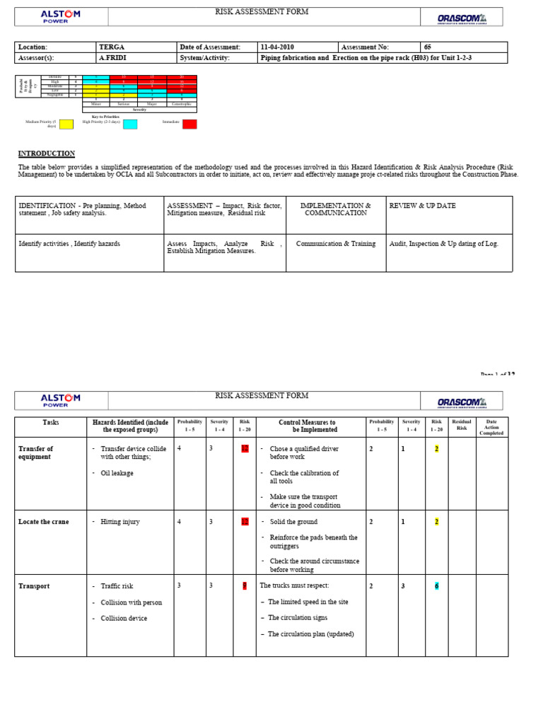 Risk Asses 65 Piping Fabricated and Assembly H03 | PDF | Risk ...