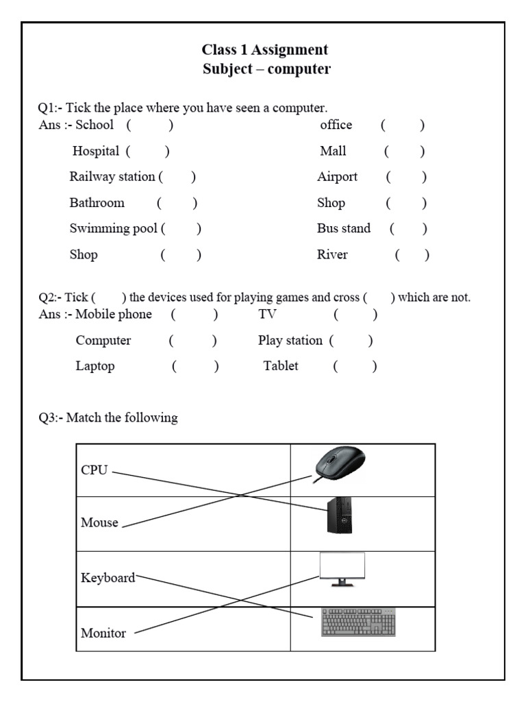 Class 1 Assignment | PDF