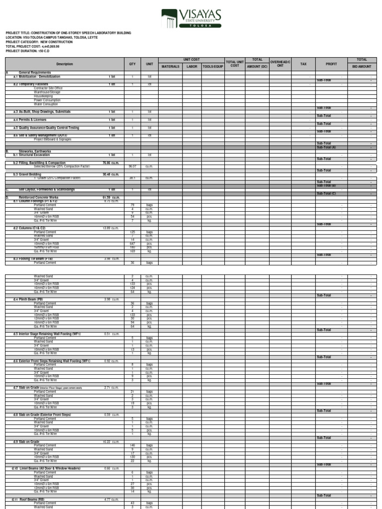 INFRA 23 07 Cost Estimate Final PDF Pipe Fluid Conveyance Masonry