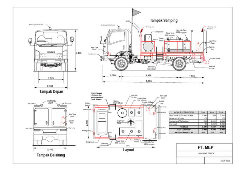 Isuzu Lube Truck Layout and Specs | PDF | Truck | Transport
