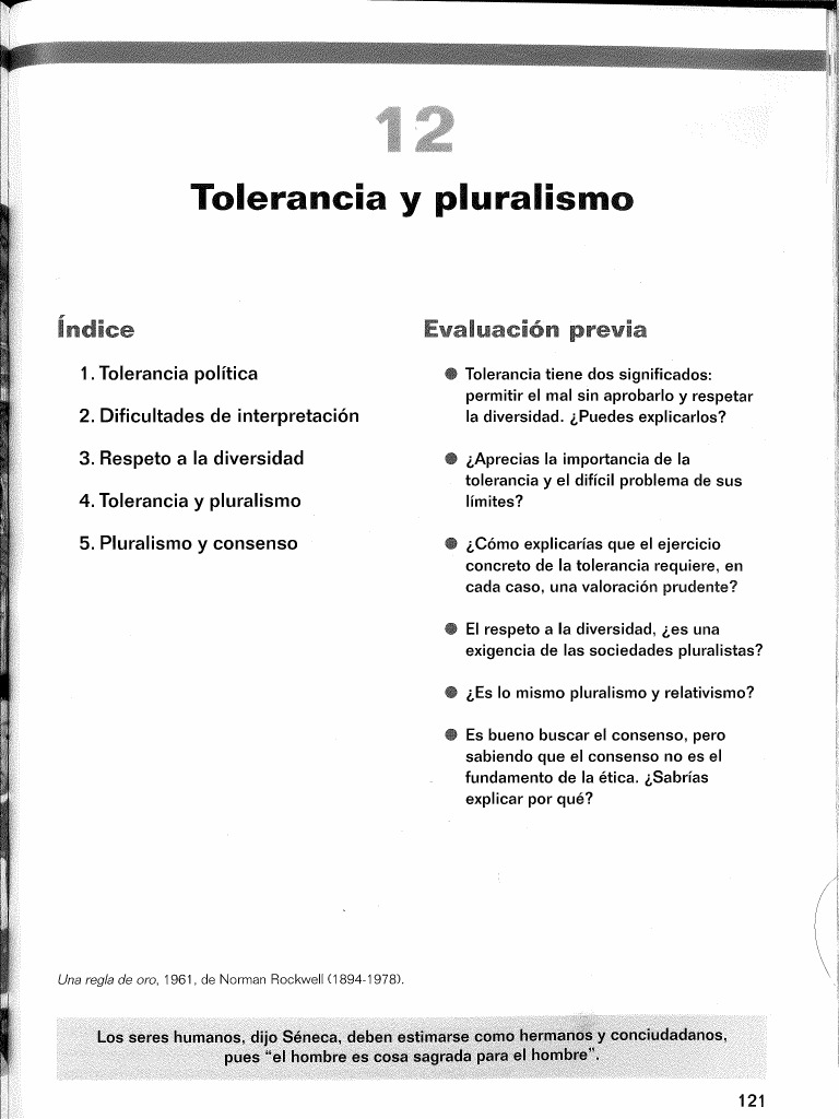 12 - Tolerancia y Pluralismo | PDF