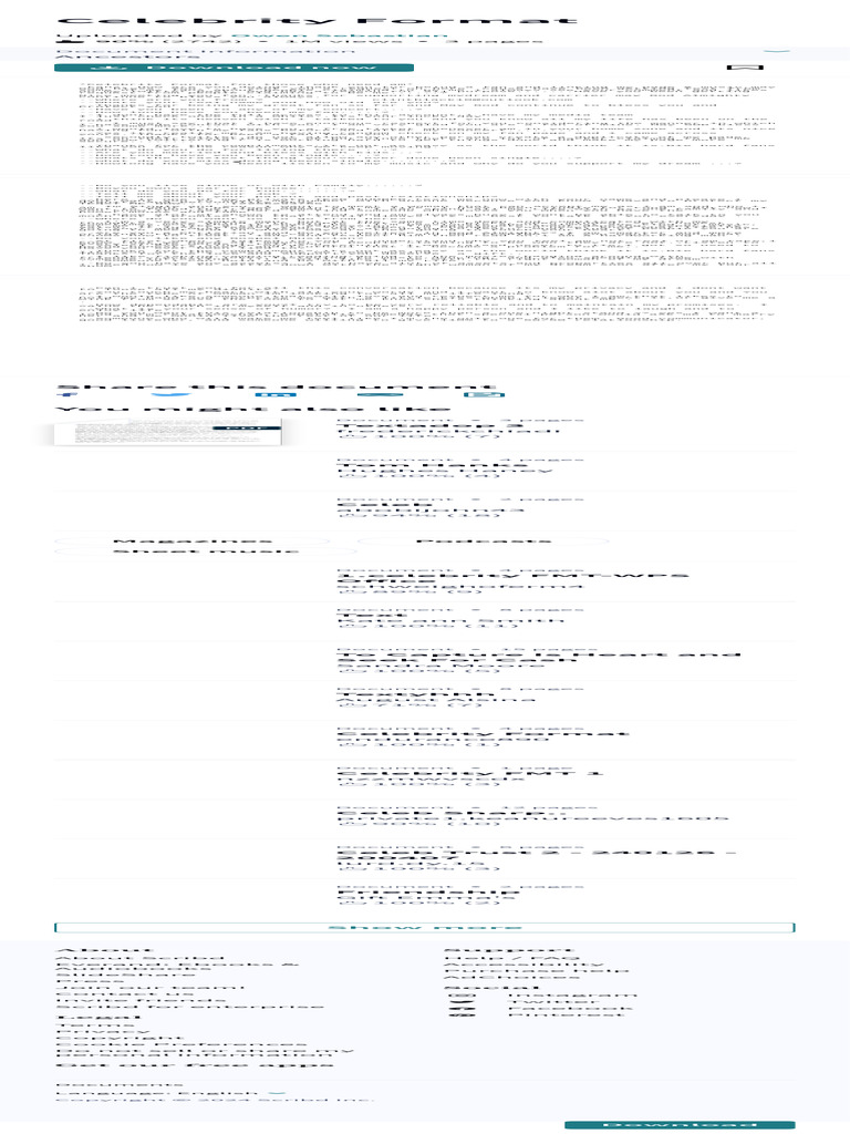 Celebrity Format PDF | PDF