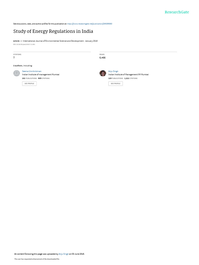 Study of Energy Regulations in India | PDF | Efficient Energy Use ...