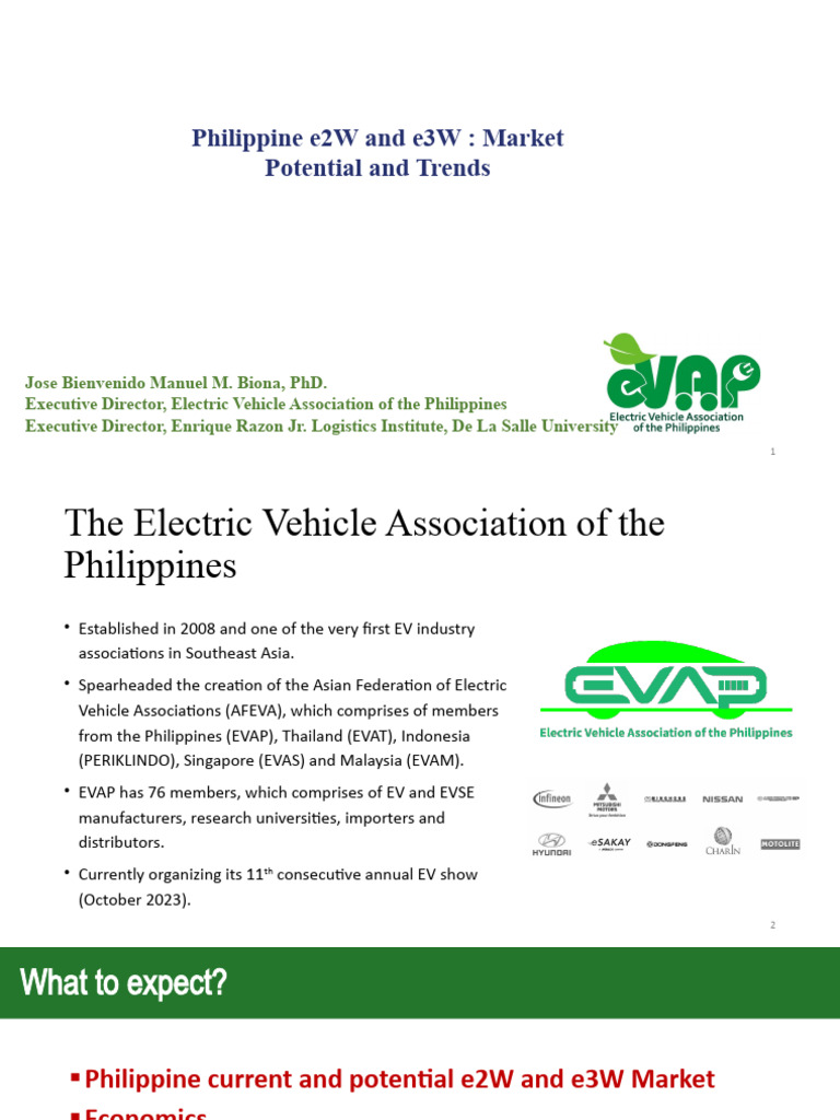 Philippines E2w and E3w | PDF | Electric Vehicle | Vehicles
