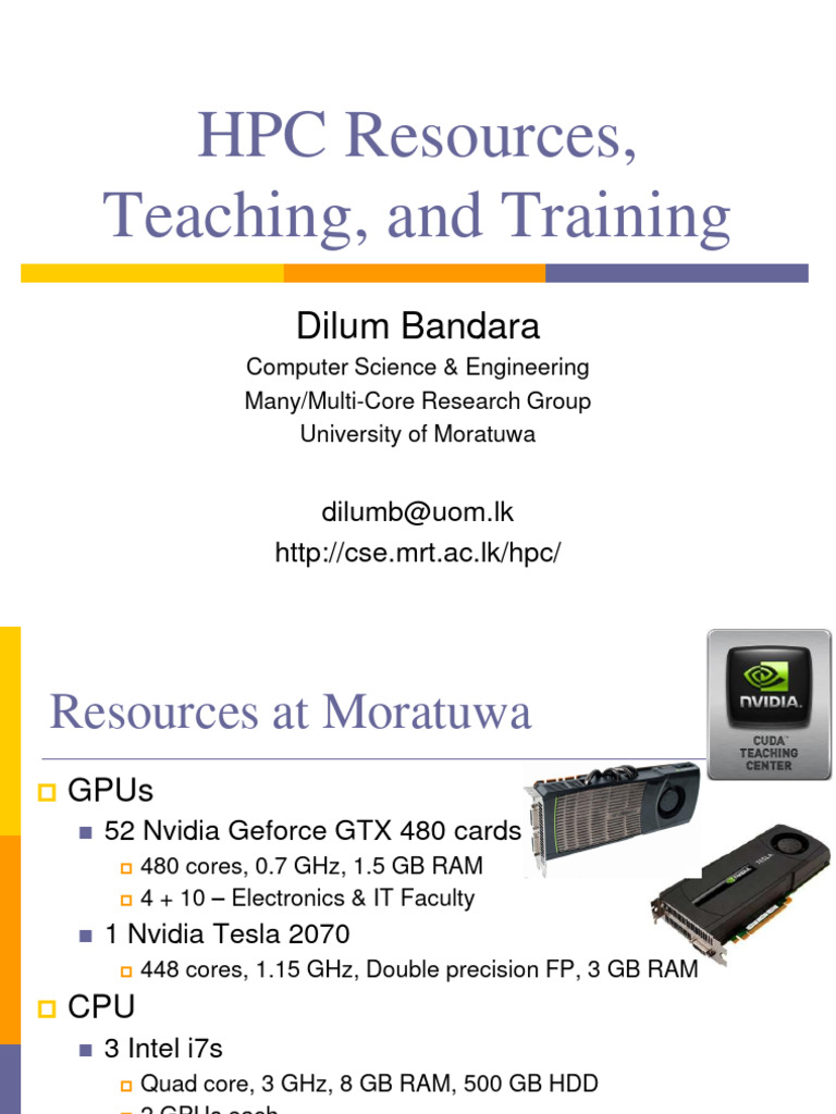 HPC Resources at UoC | PDF | Graphics Processing Unit | Parallel Computing