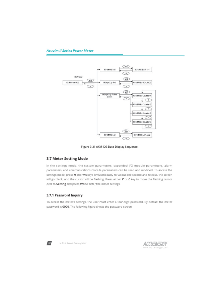Acuvim II Power Meter Setting | PDF | Parameter (Computer Programming) | Cursor (User Interface)