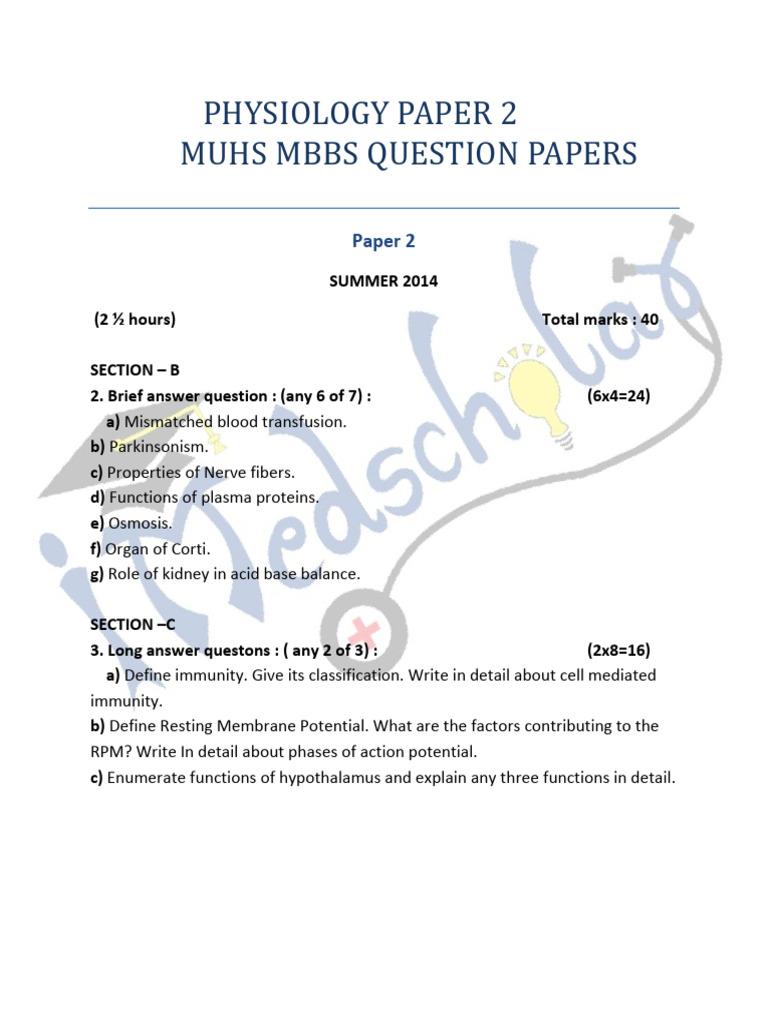 Physio MBBS Paper 2.image - .Marked | PDF | Neuromuscular Junction ...