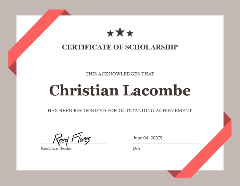 Certificate of Scholarship | PDF