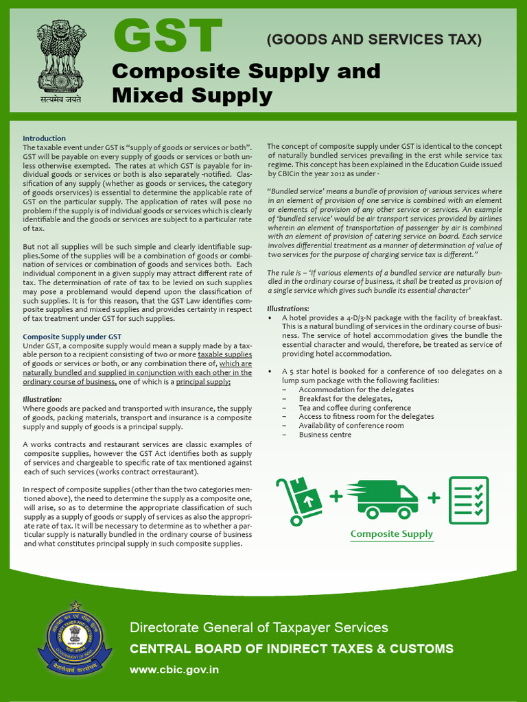 Composite Supply & Mixed Supply-050819 | PDF | Taxes | Goods
