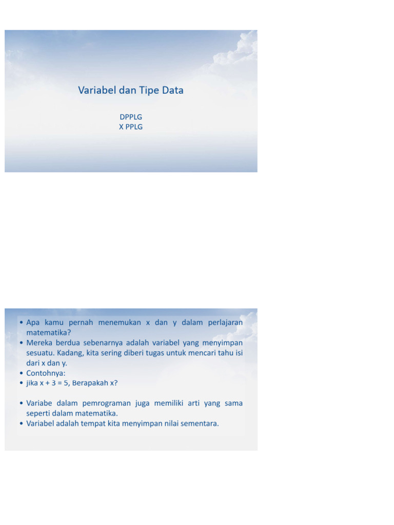 5 - Variabel Dan Tipe Data | PDF