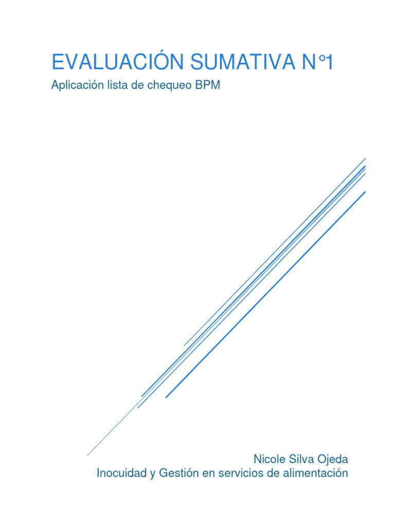 Evaluación Sumativa 1 Chequeo BPM | PDF | Agua | Residuos