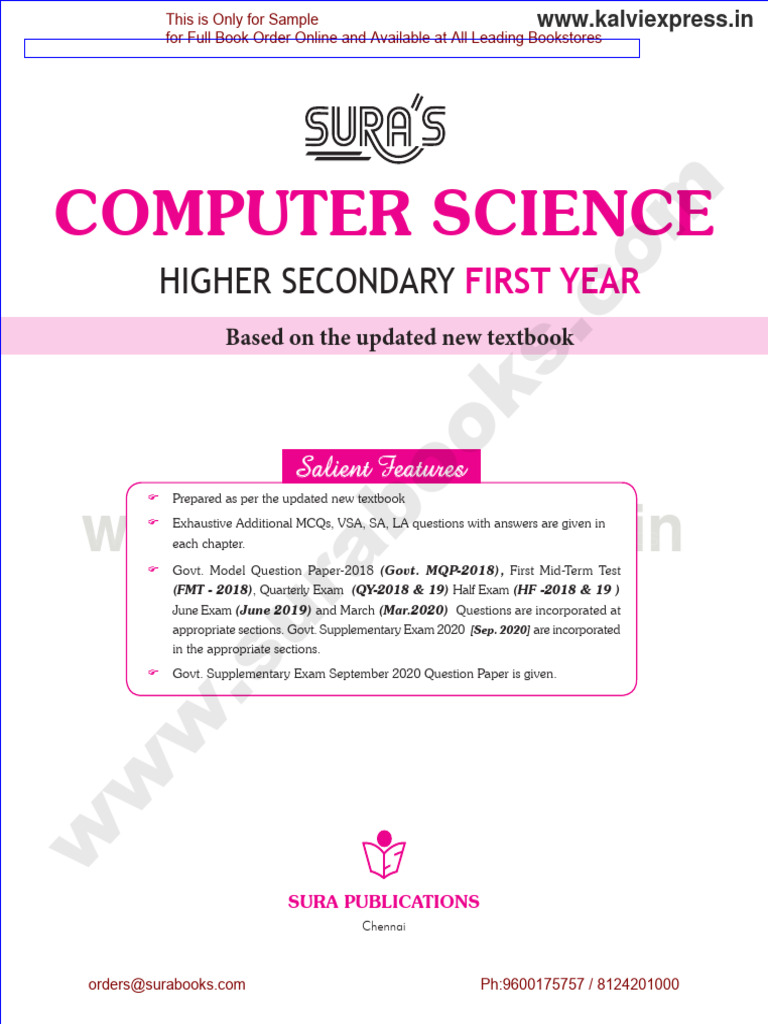 Suras 11thstd Computerscience Sample em 2021 22 | PDF | Computer Data Storage | Input/Output