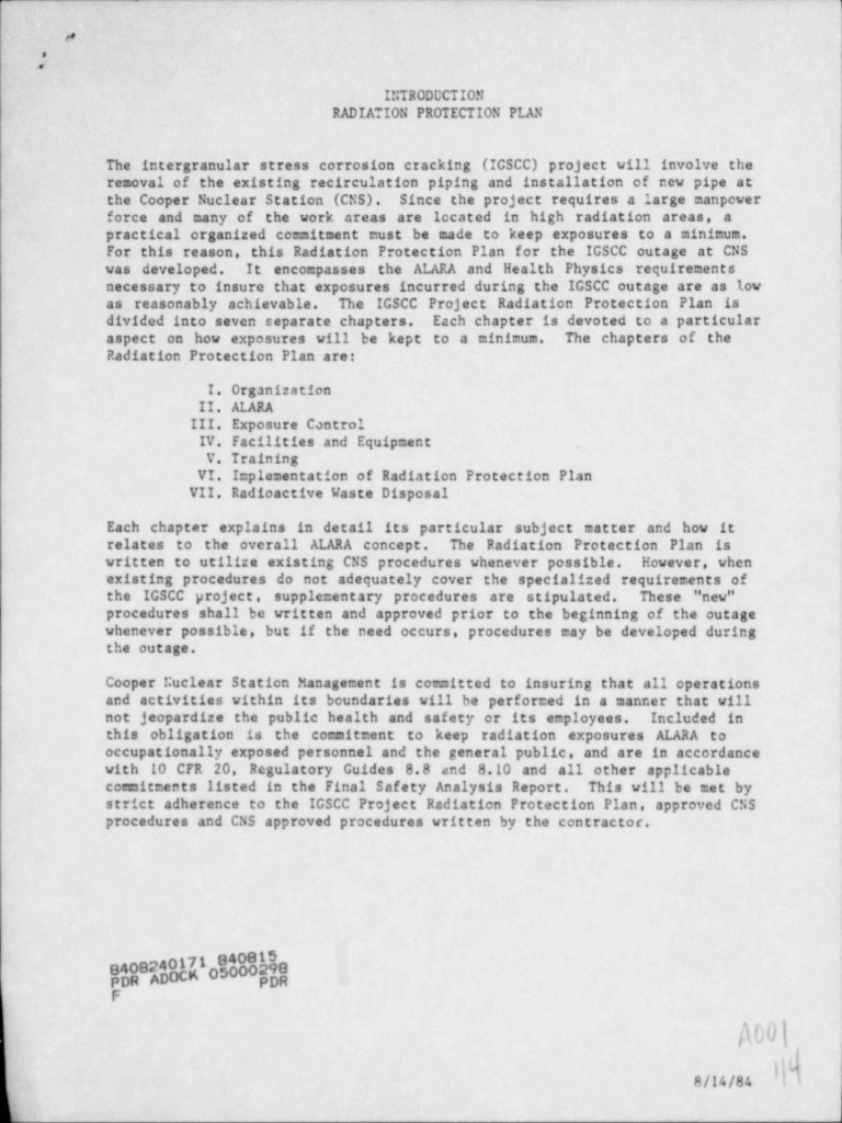 Introduction Radiation Protection Plan | PDF | Radioactive ...