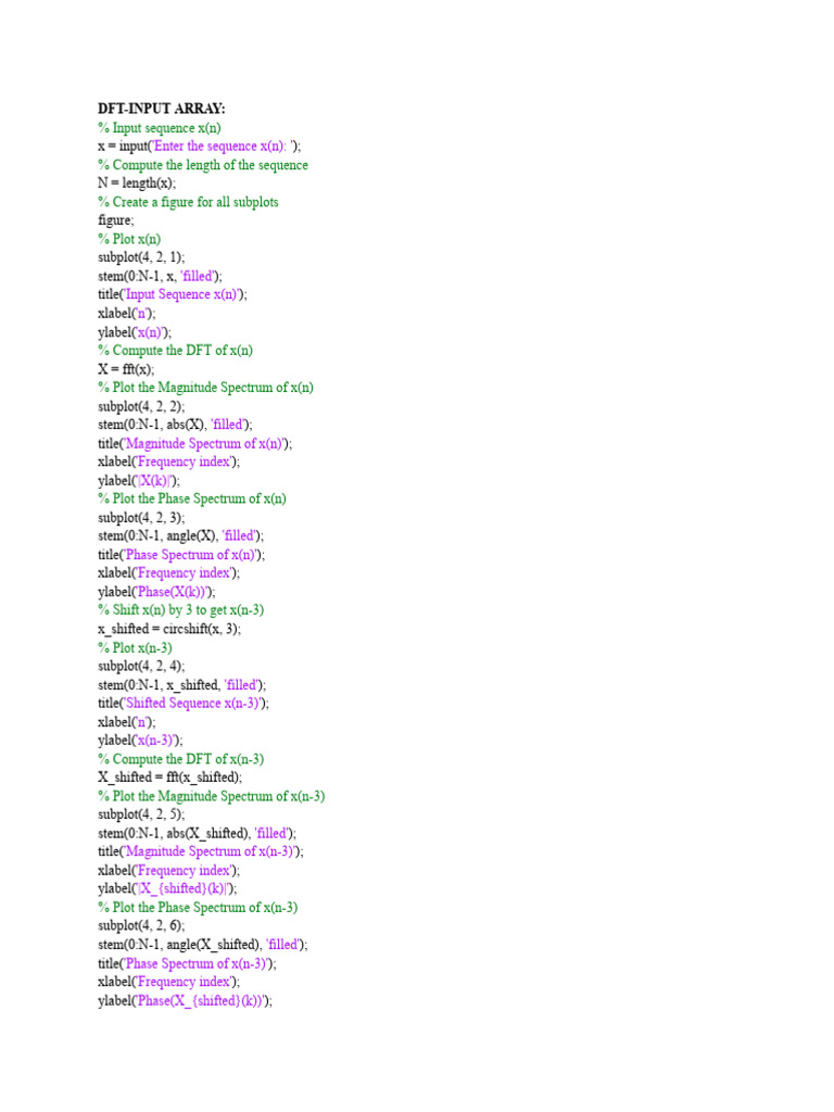 Dft-Input Array | PDF | Science & Mathematics