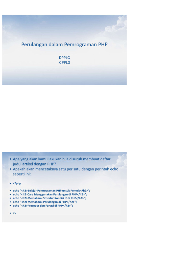 8 - Perulangan PHP | PDF