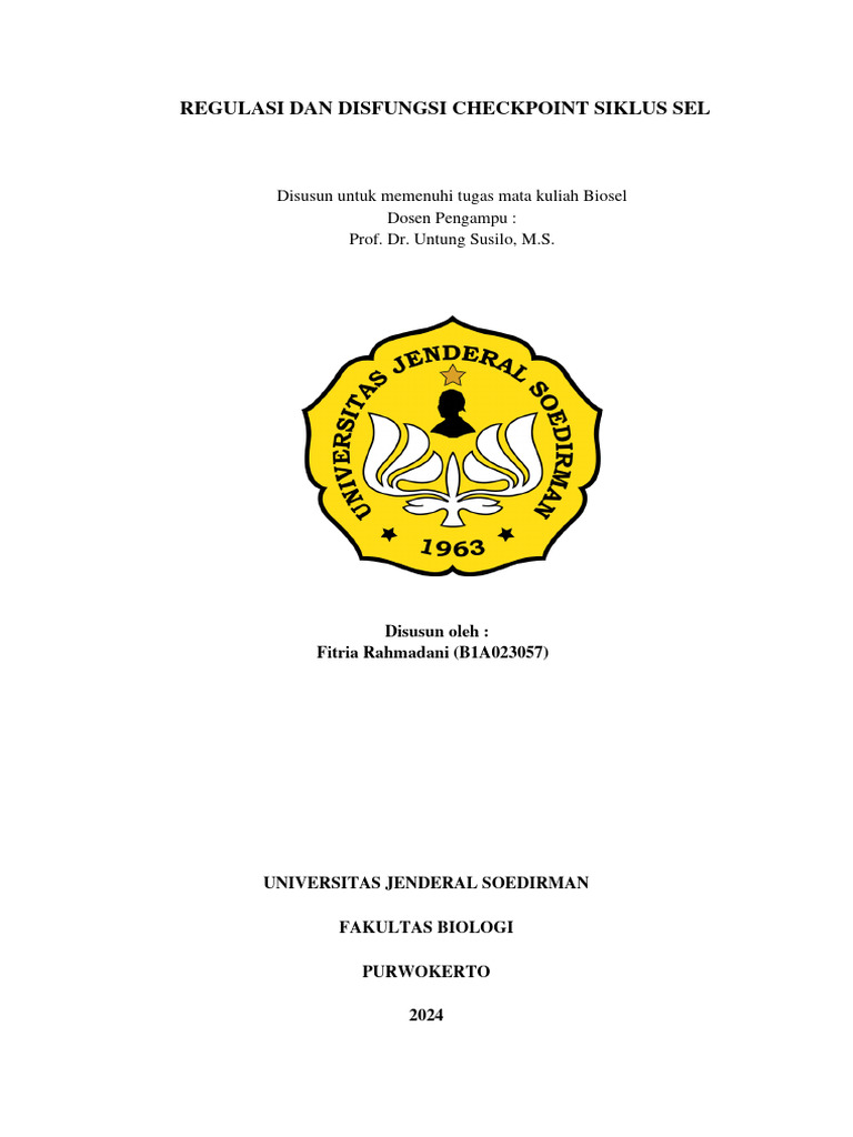 Regulasi Checkpoint Siklus Sel Fitria | PDF