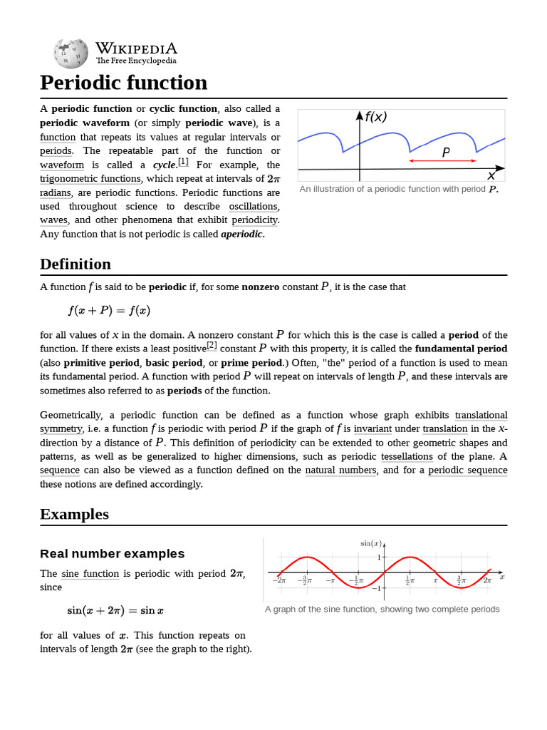 Periodic Function | PDF | Function (Mathematics) | Mathematical Relations Periodic Function | PDF | Function (Mathematics) | Mathematical Relations
