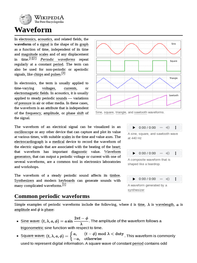 Waveform Pdf Waves Sine Wave