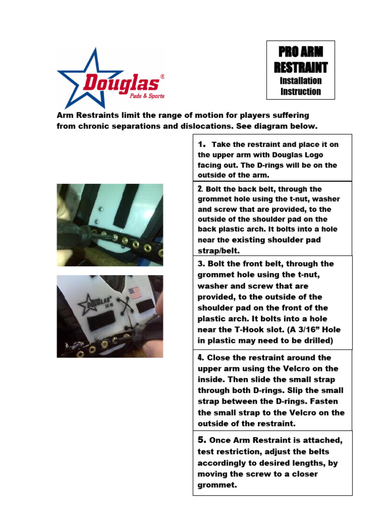 Pro Arm Restraint Install Guide | PDF