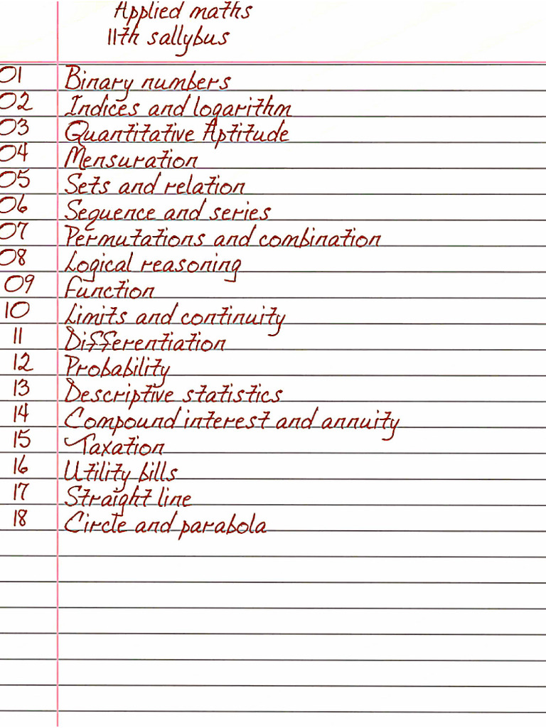 Applied Maths Syllabus | PDF