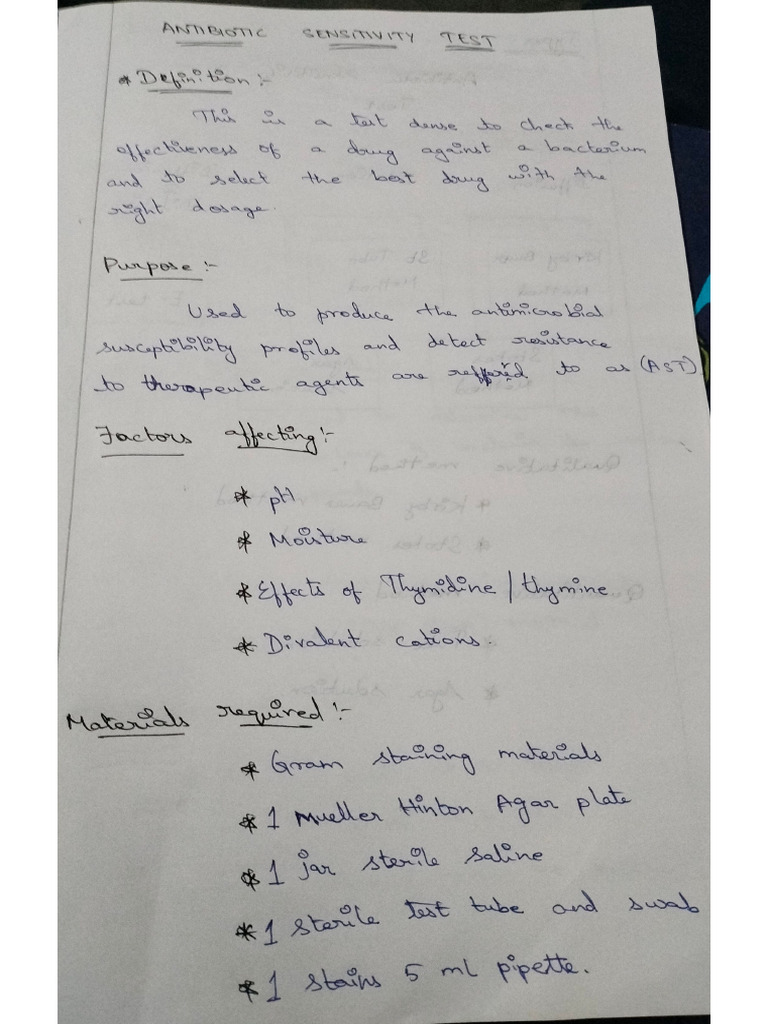Antibiotic Sensitivity Test | PDF