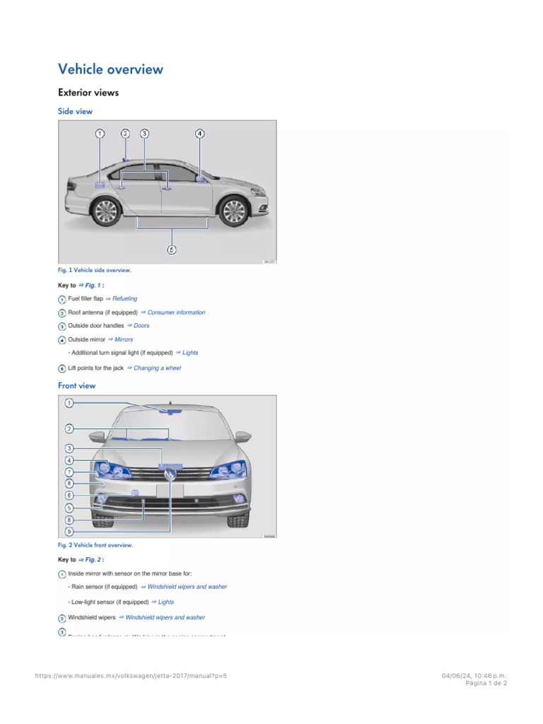 Manual de Usuario Volkswagen Jetta (2017) (311 Páginas) | PDF | Car ...