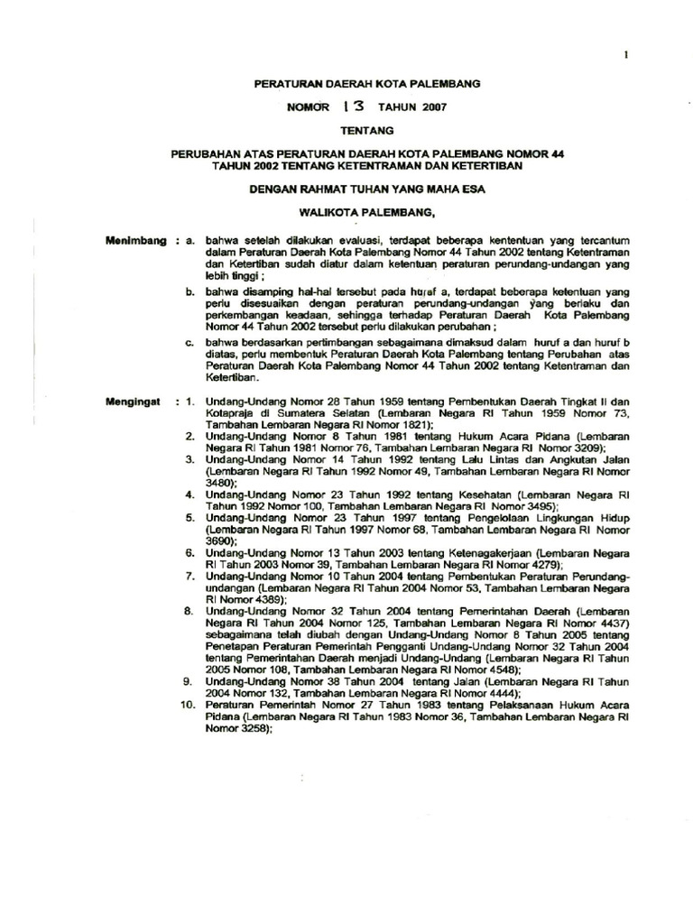 Perda 13 Tahun 2007 | PDF