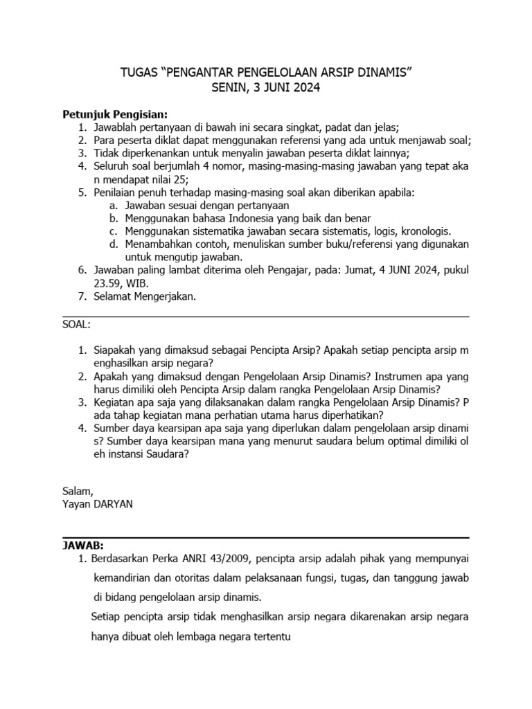 TUGAS Pengantar PAD - Pak Yayan | PDF | Karier & Perkembangan | Seni