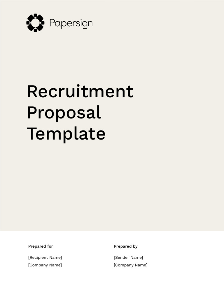 Recruitment Proposal Template | PDF | Recruitment | Regulatory Compliance
