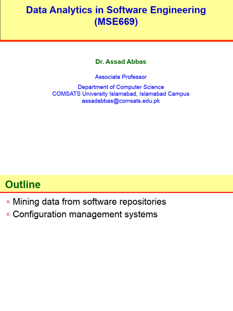 Lecture 3 Mining Data Pdf Version Control Software Bug
