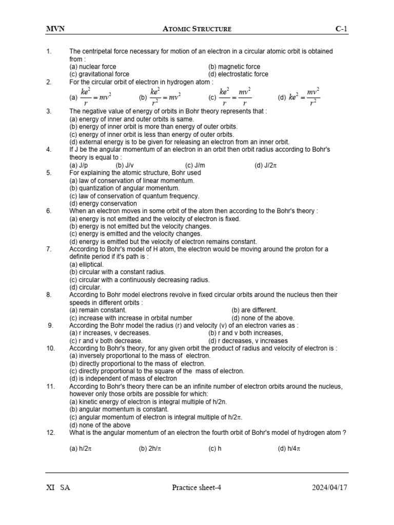 Atomic -2 | PDF | Electron | Energy Level