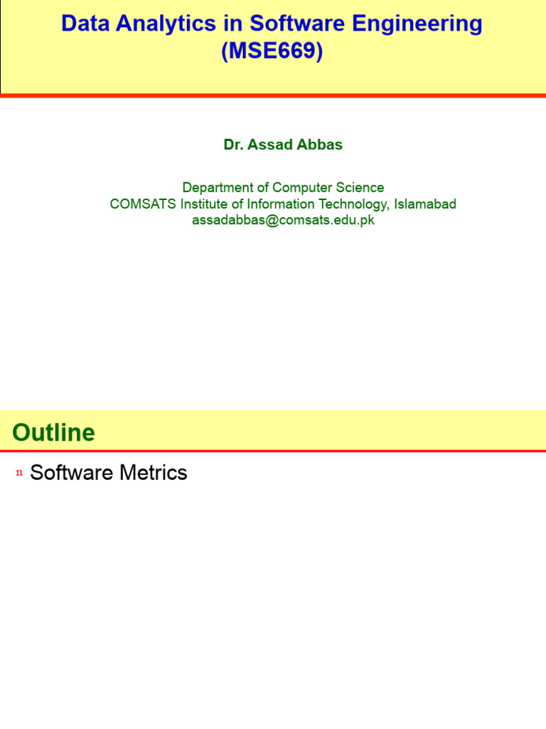 Lecture 4 (Software Metrics) | PDF | Inheritance (Object Oriented Programming) | Class (Computer ...