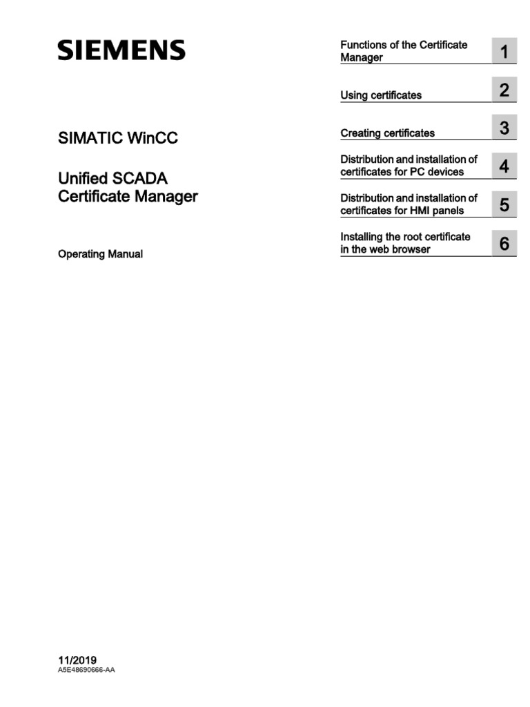 WinCCUnifiedCert enUS en-US | PDF | Public Key Certificate | World Wide Web