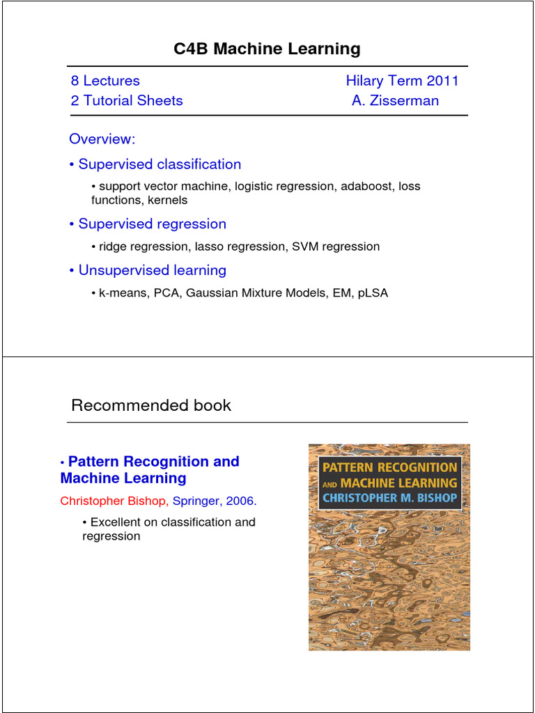 lect1 | PDF | Machine Learning | Statistical Classification