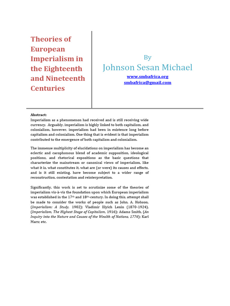 Theories of European Imperialism in The | PDF | Imperialism | Capitalism
