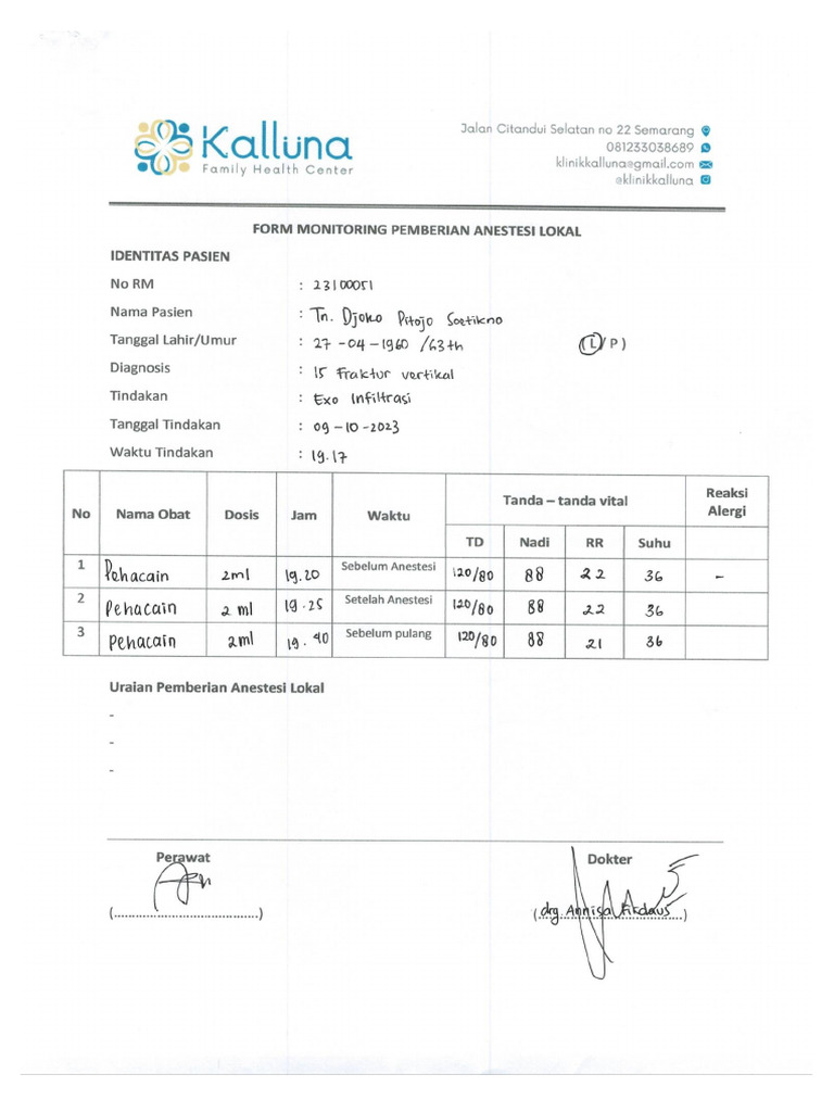 Form Monitoring Poli Gigi | PDF