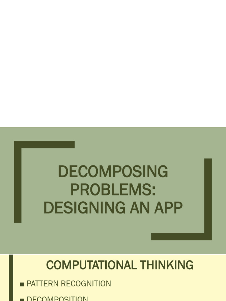 Decomposing Problems in App Design | PDF