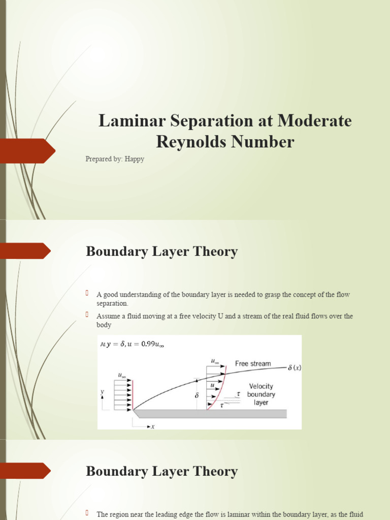 Laminar Separation Bubbles at Moderate Reynolds Number | PDF | Laminar Flow | Boundary Layer