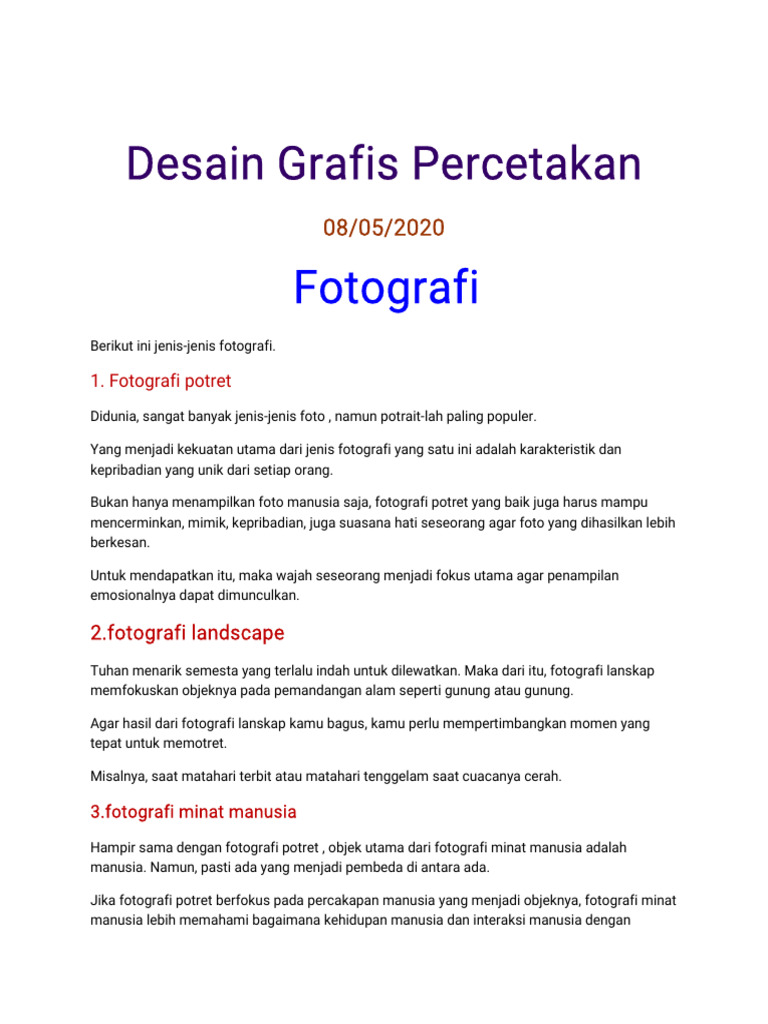 DGP jenis Fotografi WPS Office | PDF