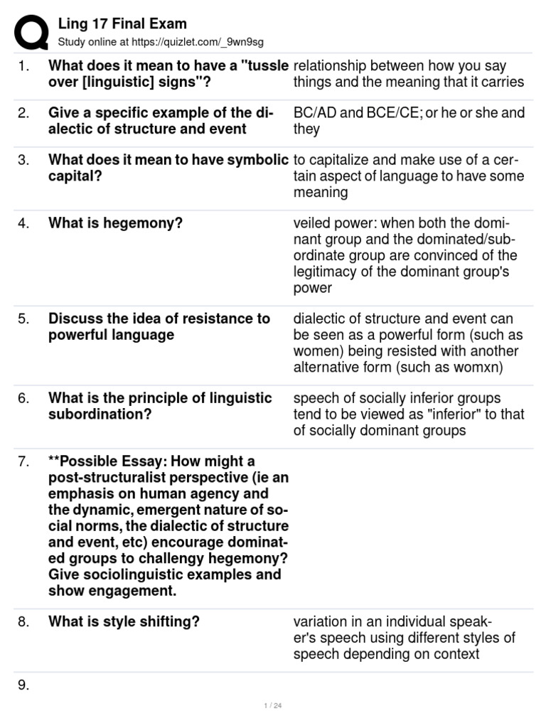 Ling Study | PDF | Linguistics | Human Communication
