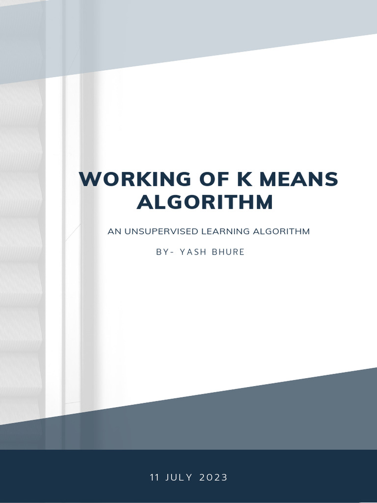 Working of K Means Algorithm - YashBhure | PDF | Cluster Analysis ...