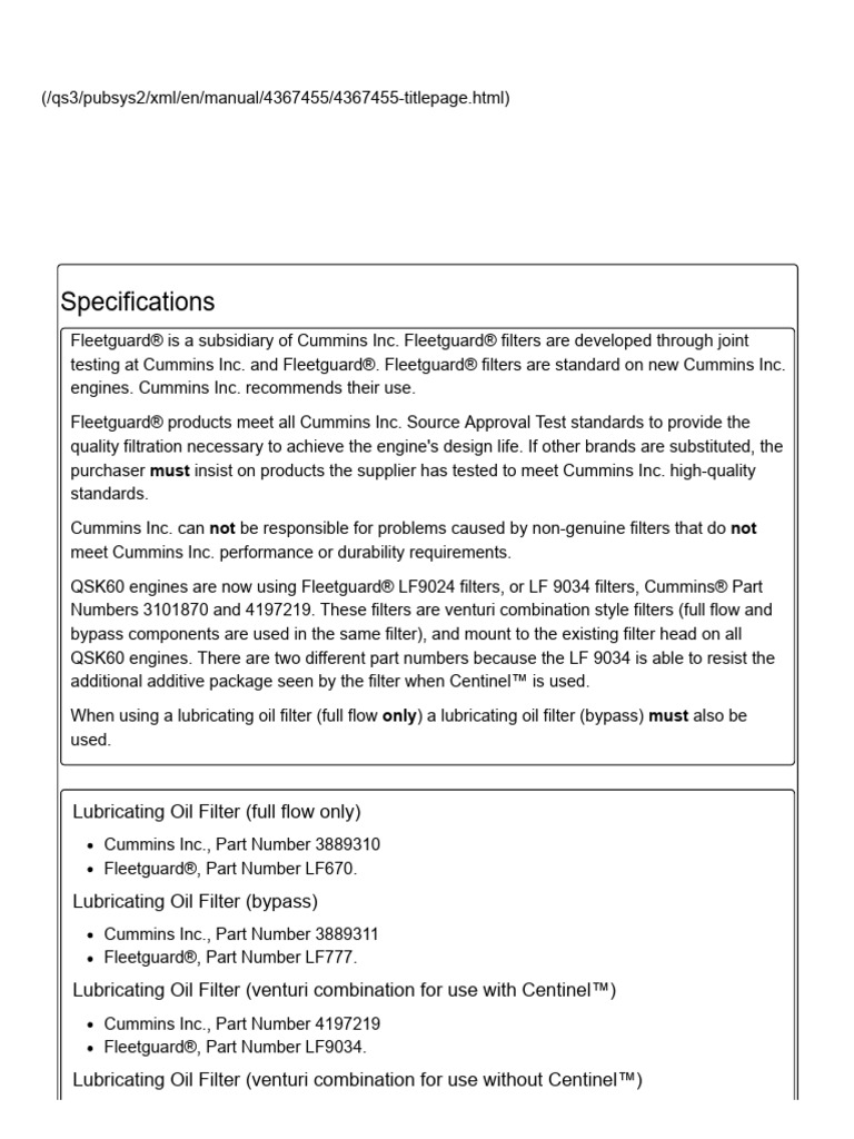 QuickServe Online - (4367455) QSK60 CM2250 K112 Operation and ...