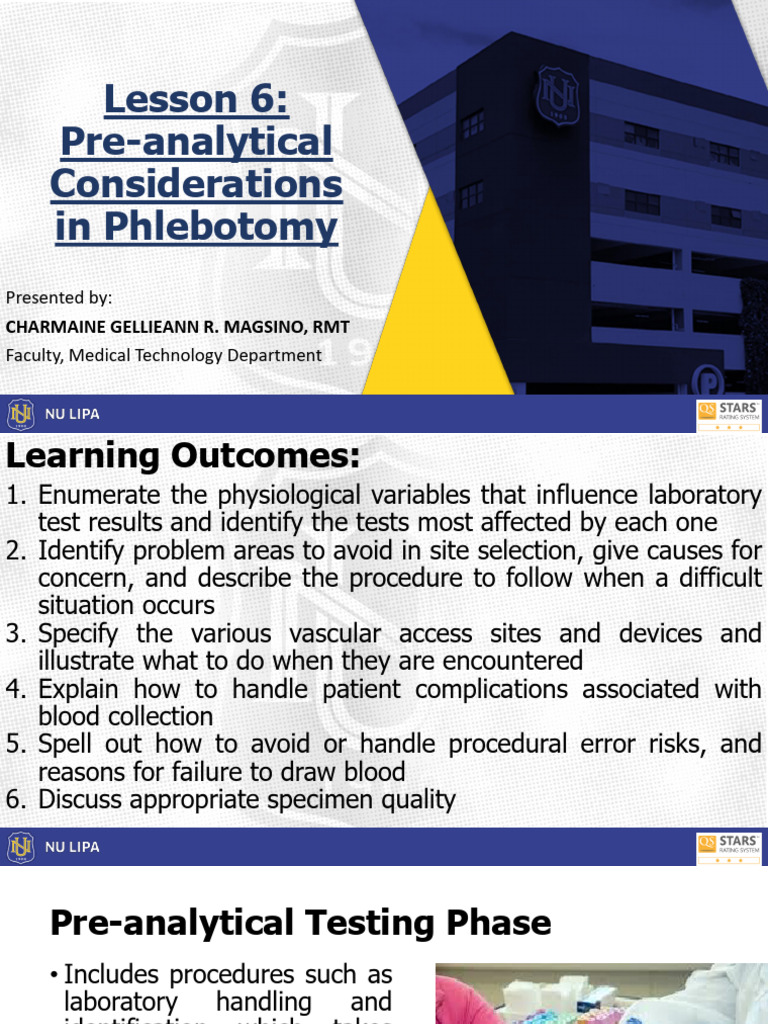 Lesson 6 Pre-Analytical Variables-1 | PDF | Intravenous Therapy ...