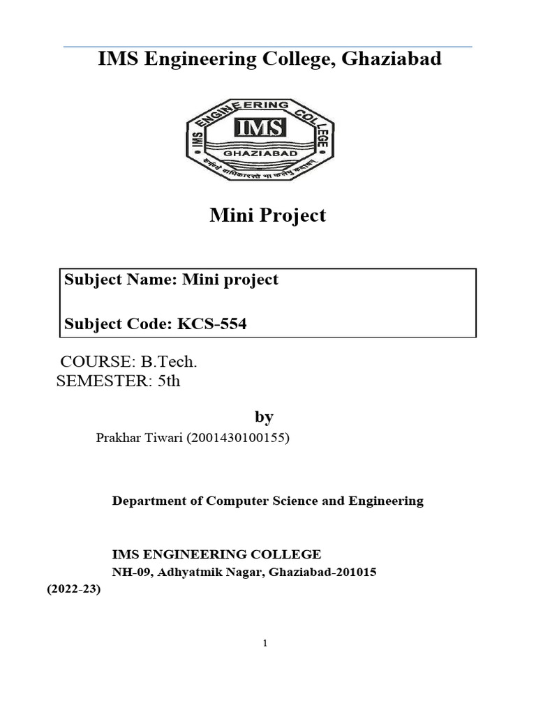 Mini Project Reprt | PDF | Mobile App | Android (Operating System)