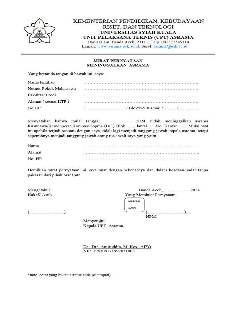 Surat Pernyataan Kipk 2024 | PDF