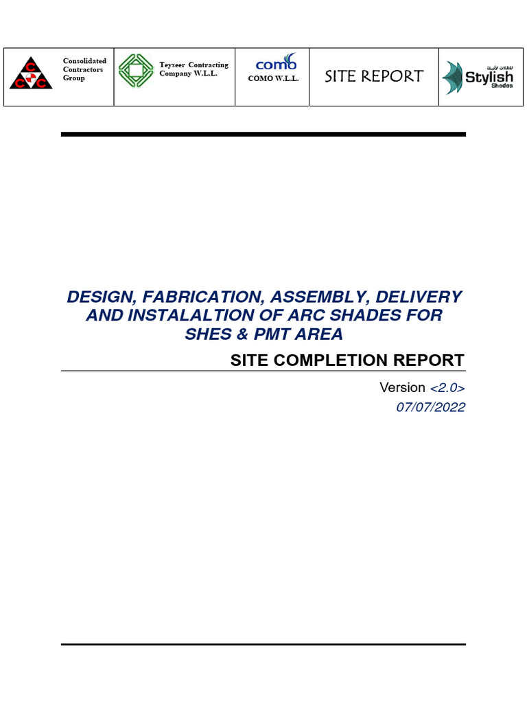 ARC Shades Installation Site Report | PDF