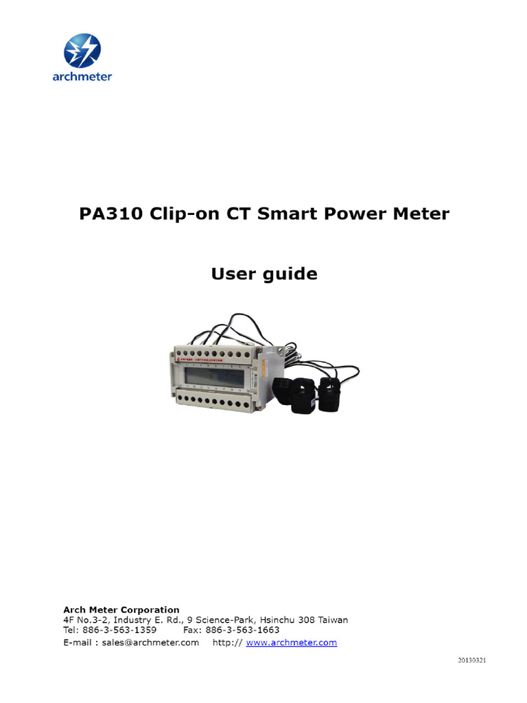 PA310 Clip-On CT Smart Power Meter User Guide | PDF