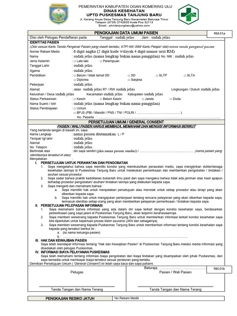 Juknis Pengisian Form Rm | PDF