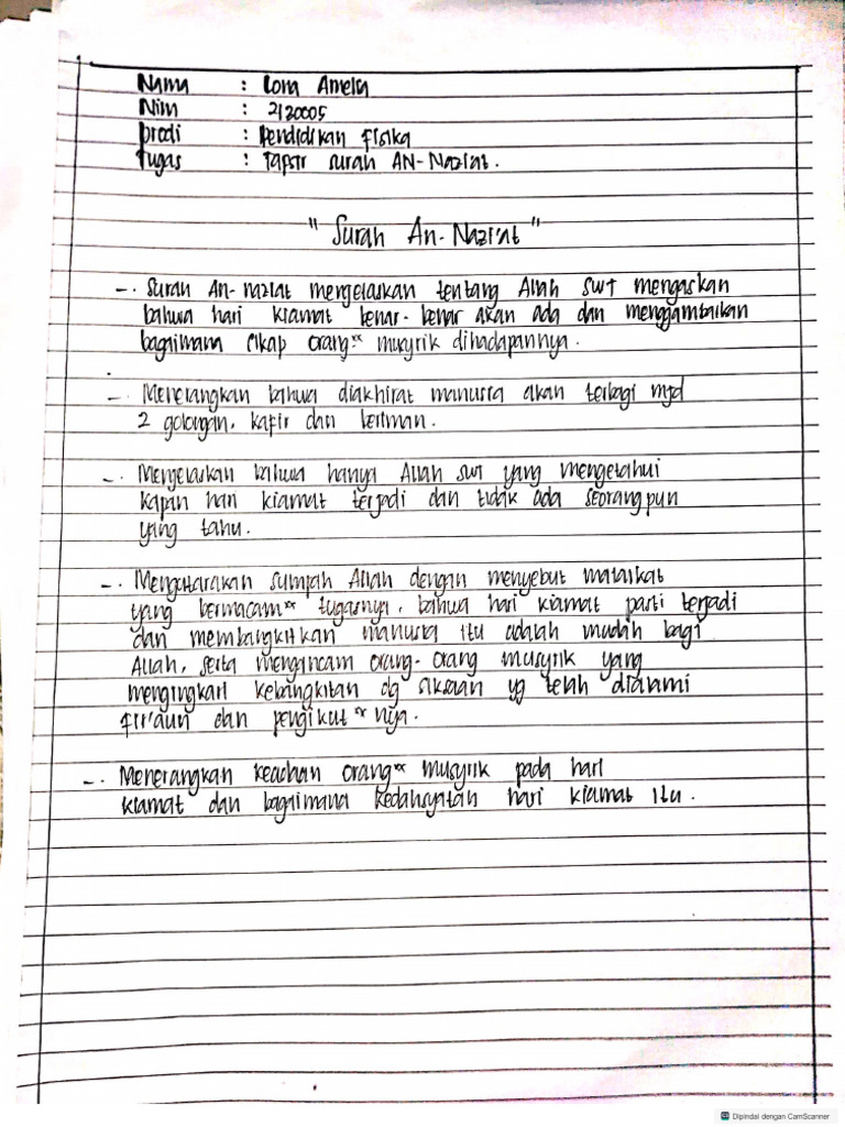 Resume Tafsir Surah An - Naziat Lona Amel | PDF