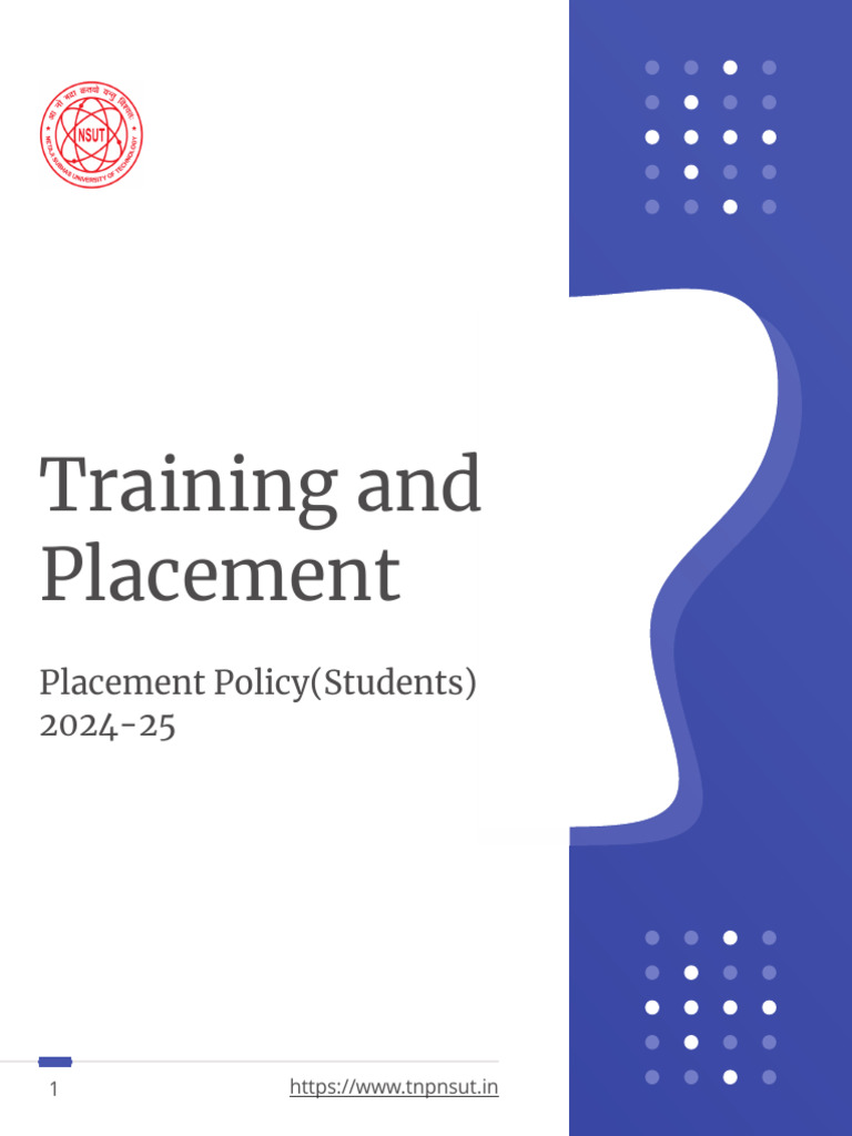 Placement Policy 2024 25 Final b6588b530d | PDF | Internet | Cyberspace